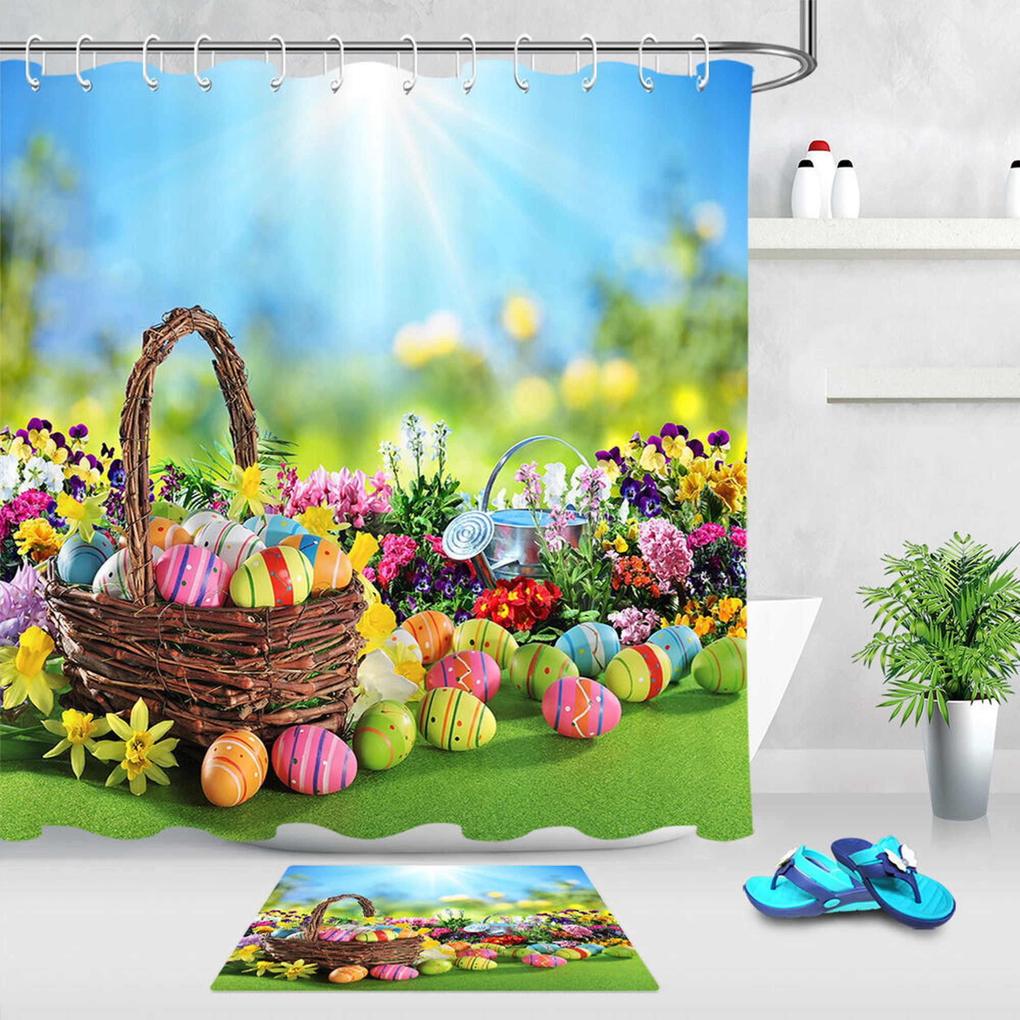 Dreamy Floral Shower Curtain Vibrant Flower Patterns On Soft Focus