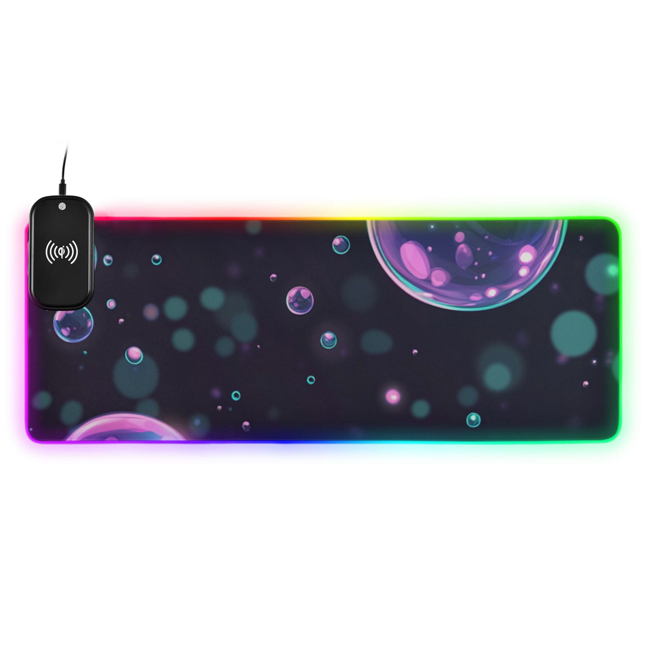 Dreamy Glowing Bubbles Wireless Charging RGB Gaming Mouse Pad Large ...