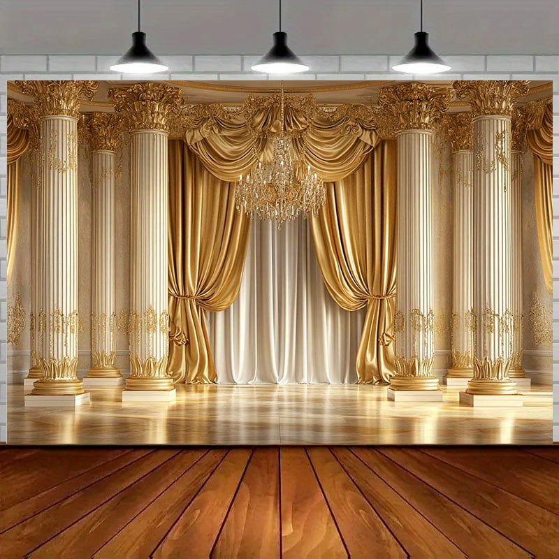 Dreamy Luxury Golden Palace Backdrop Golden Glitter Luxurious ...