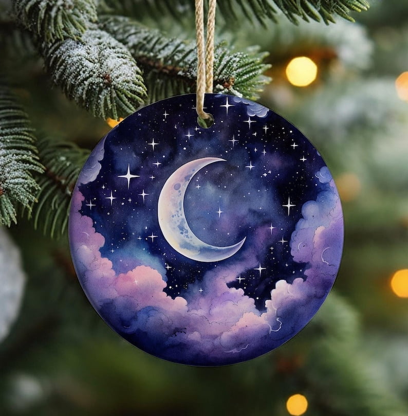 Dreamy Moon Ornament, Crescent Moon Gift, Christmas Tree Decoration ...