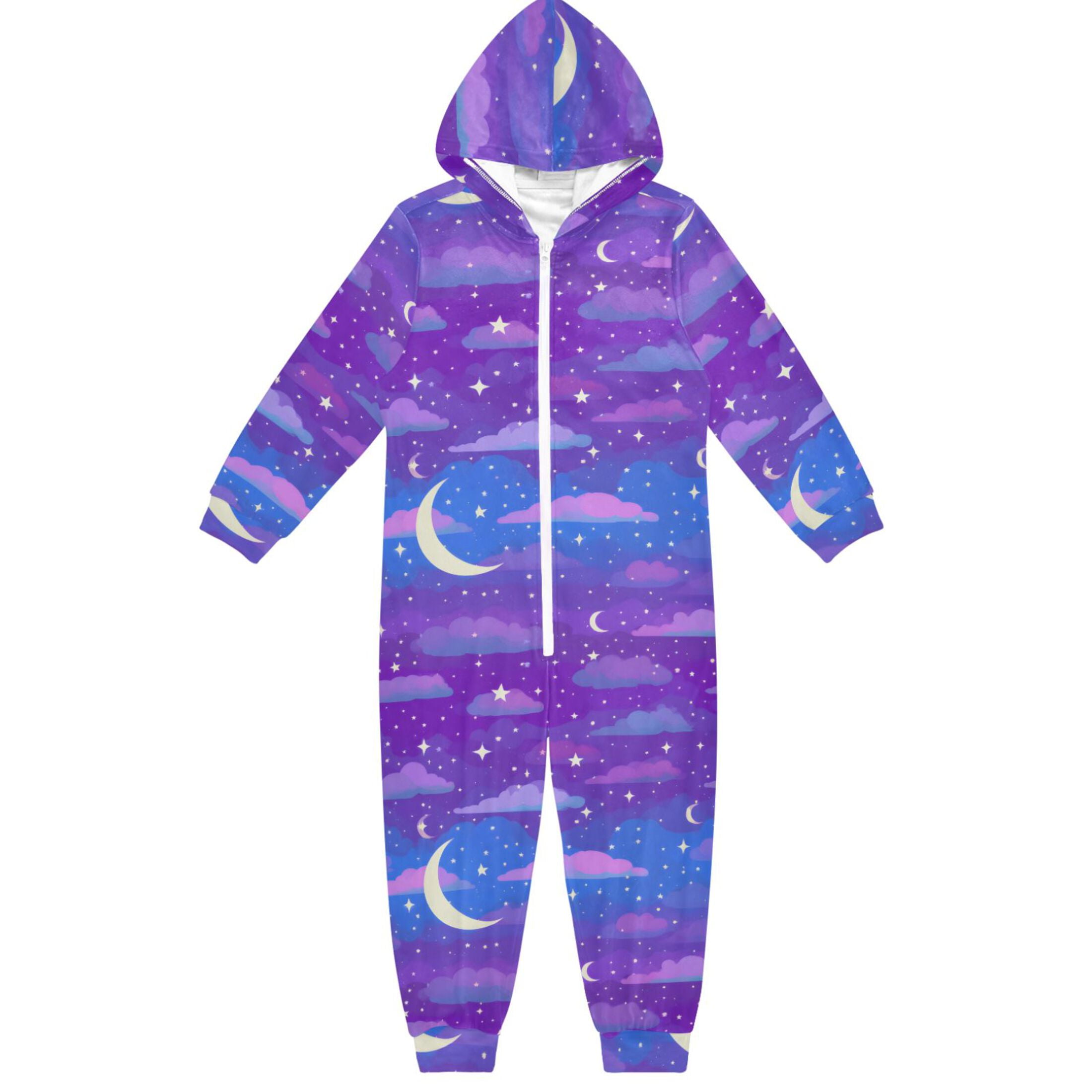 Dreamy Night Sky One Piece Pajamas Soft Jumpsuit Cozy Sleep and Play ...