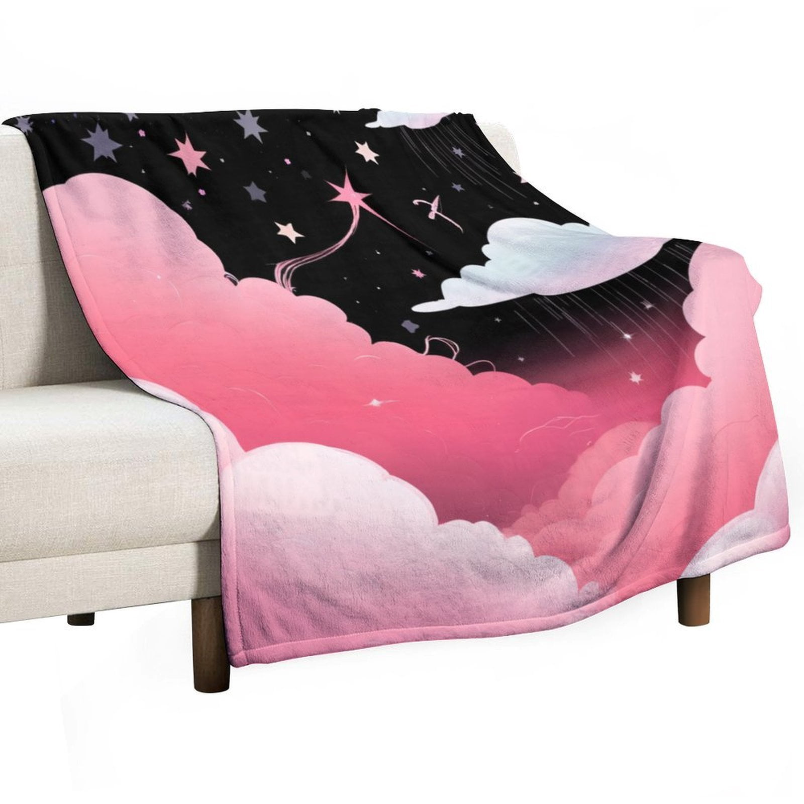 Dreamy Night Sky with Stars And Clouds Blankets Bedroom Living Room ...