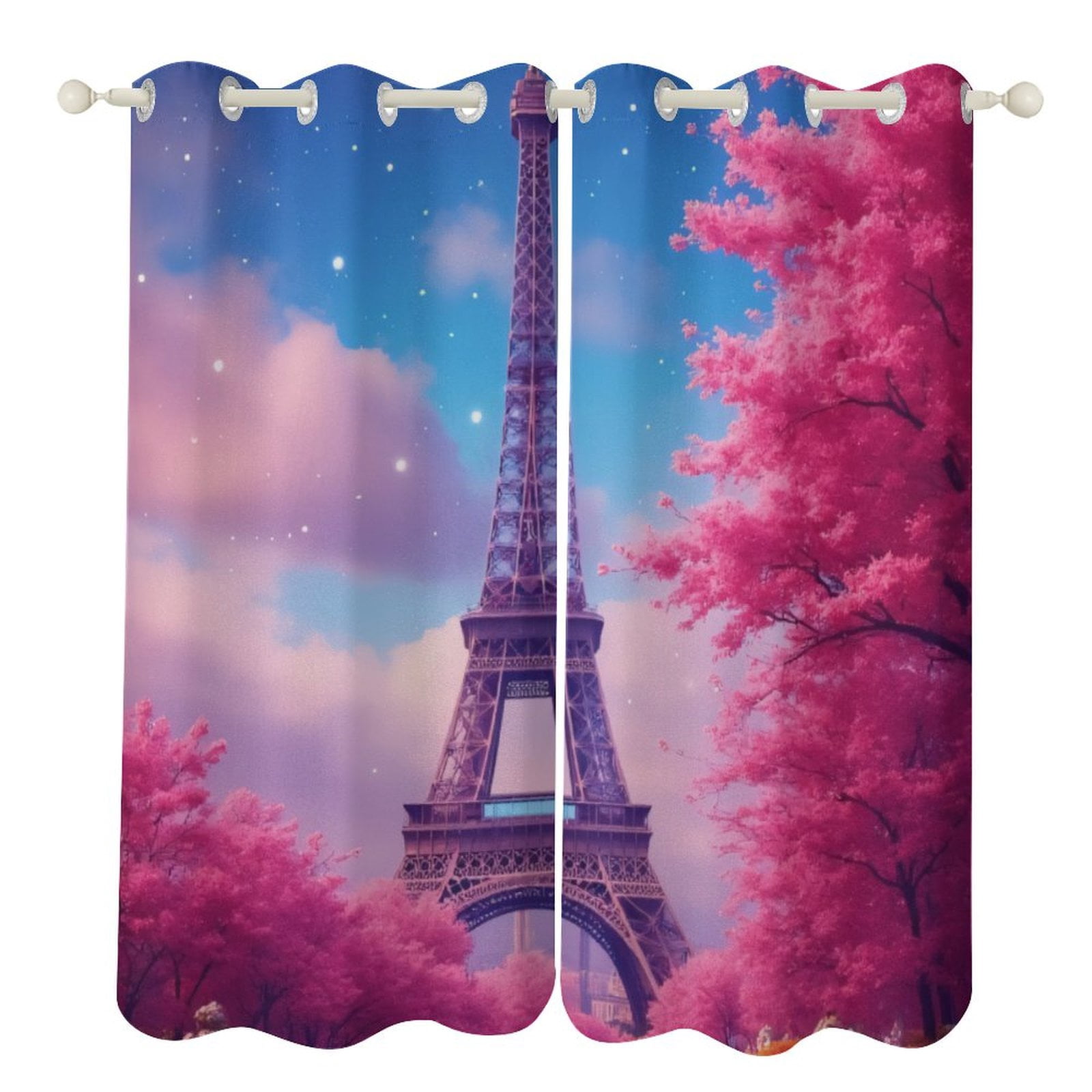 Dreamy Paris Eiffel Tower Luxury Window Curtains Blinds for Living Room ...