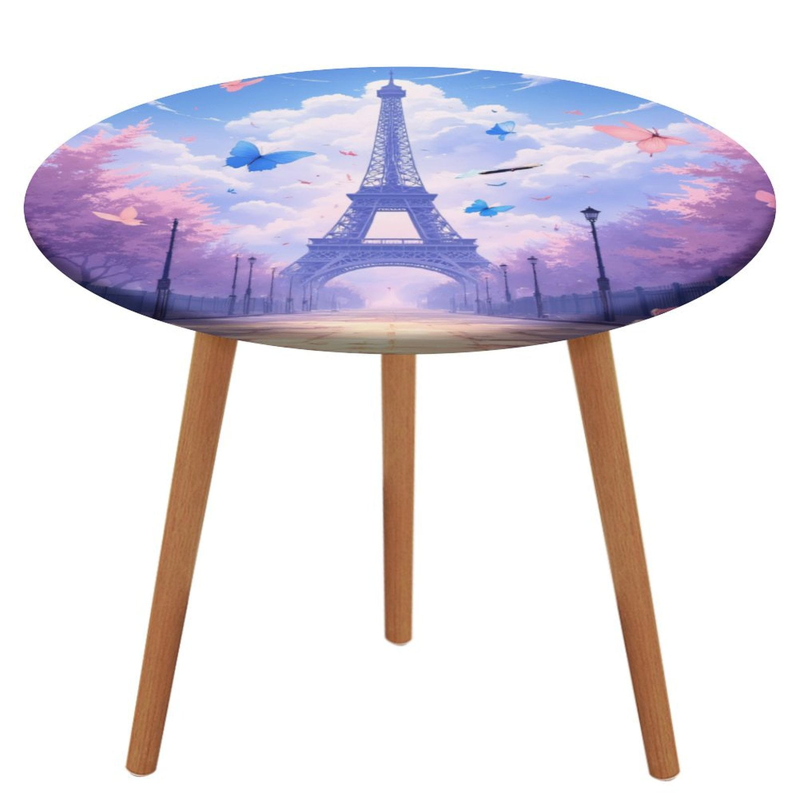 Dreamy Paris Eiffel Tower Scene Pattern Round Tablecloth Waterproof ...