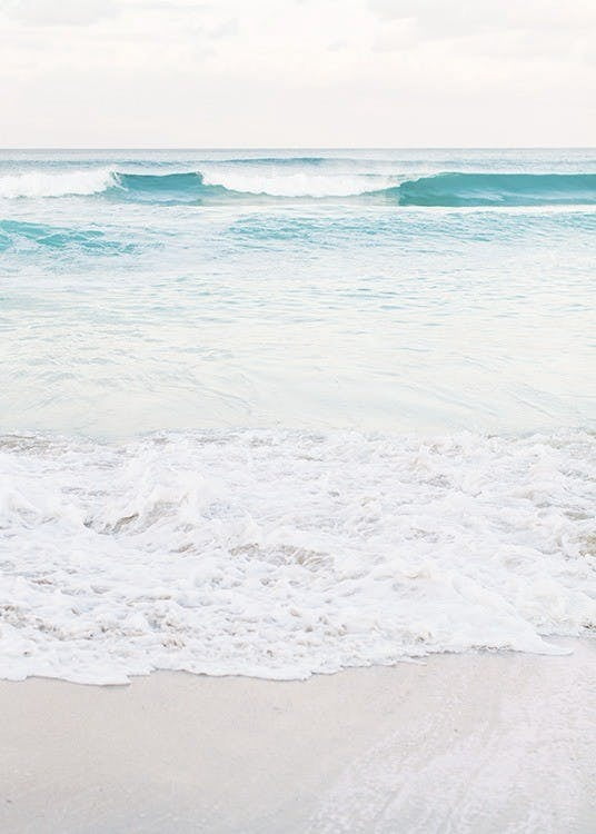 Dreamy Pastel Beach No1 Print Wall Art, Modern Wall Decor For Living ...