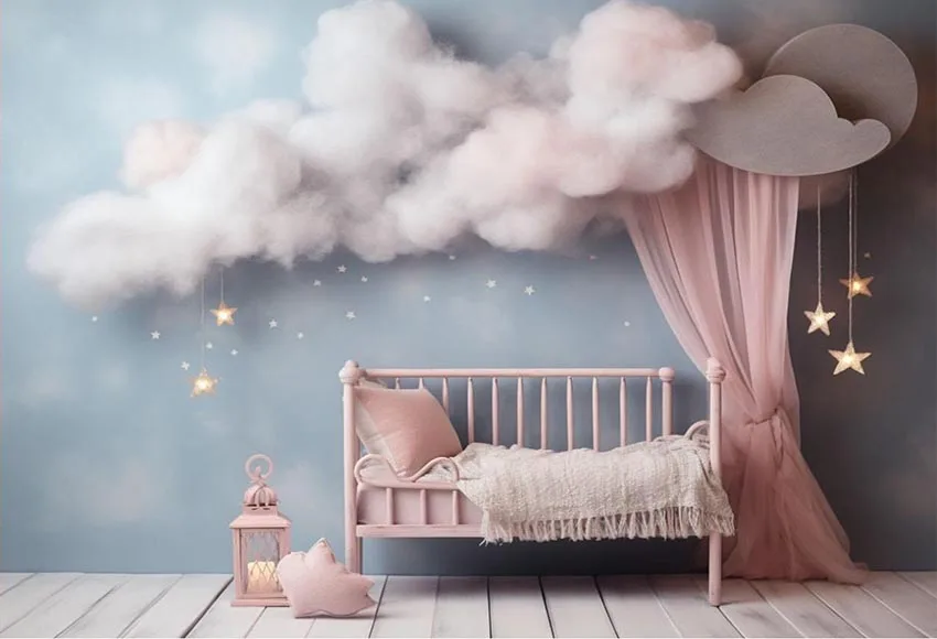 Dreamy Pink Clouds Newborn Baby Birthday Party Cake Smash Portrait r Backdrop Photo Studio ...