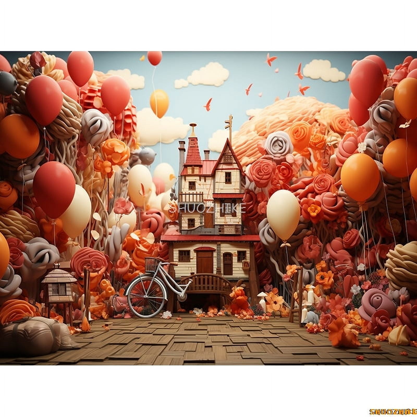 Dreamy Pink Floral Frame Birthday Photography Backdrops Props Baby ...