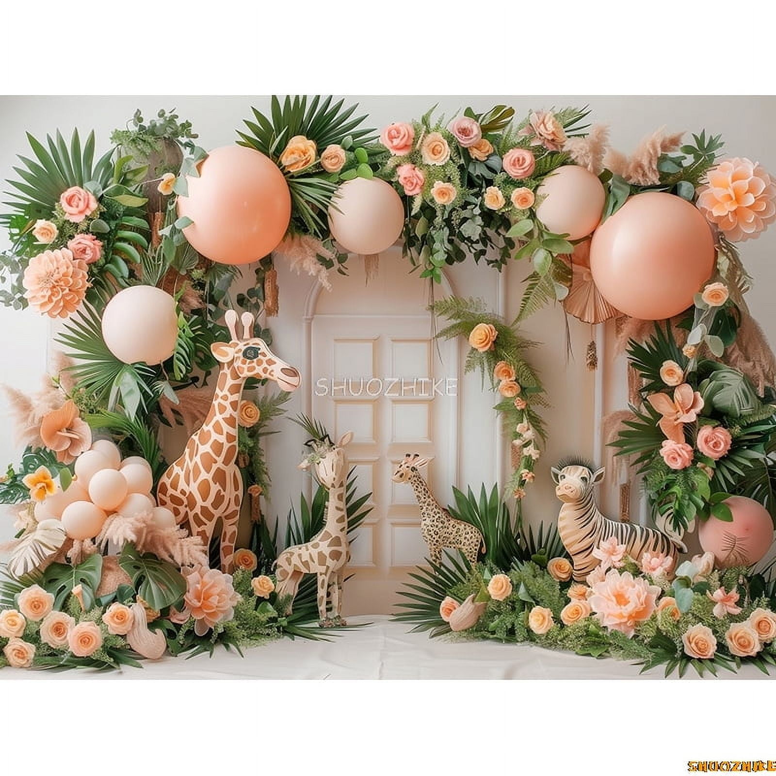 Dreamy Pink Floral Frame Birthday Photography Backdrops Props Baby ...