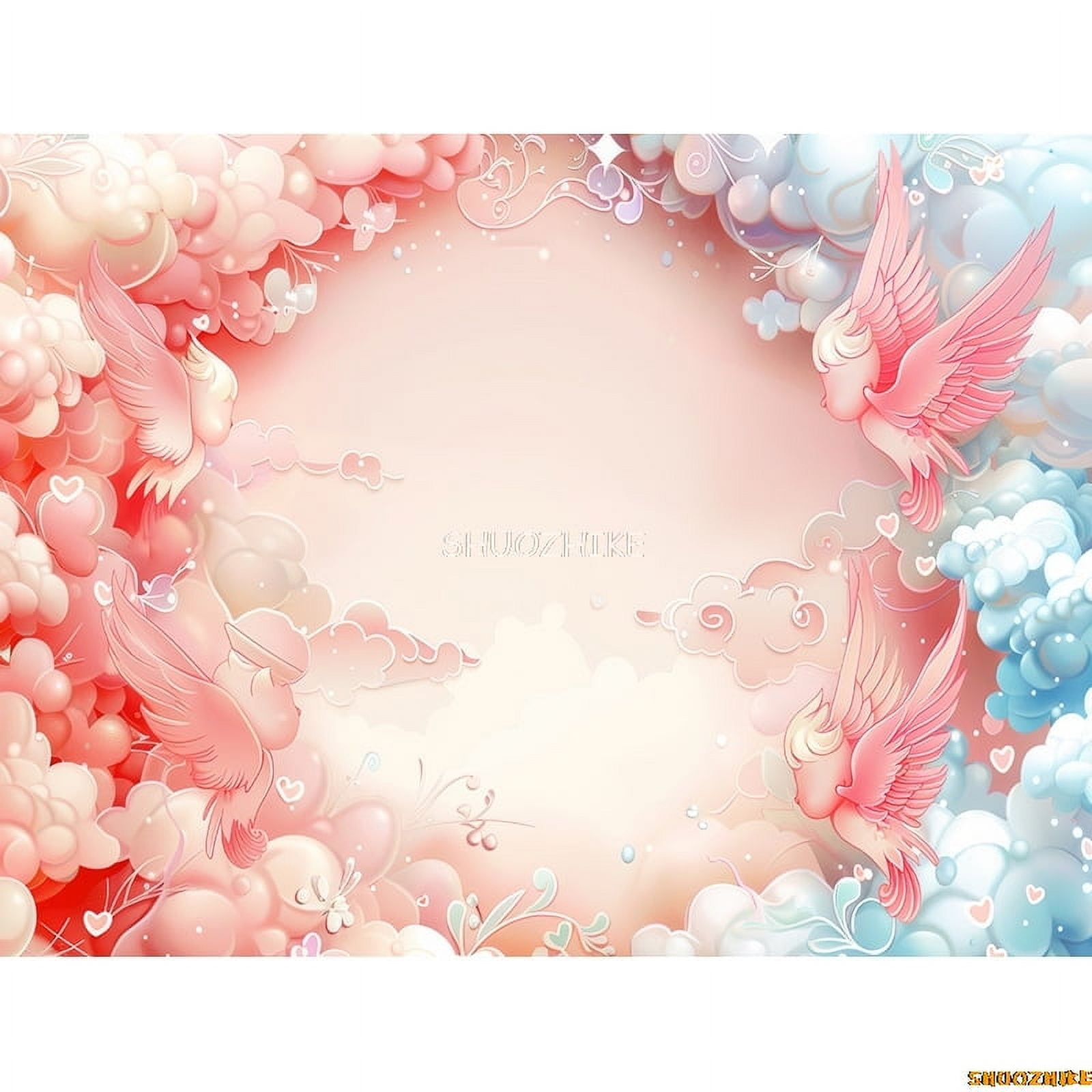 Dreamy Pink Floral Frame Birthday Photography Backdrops Props Baby ...
