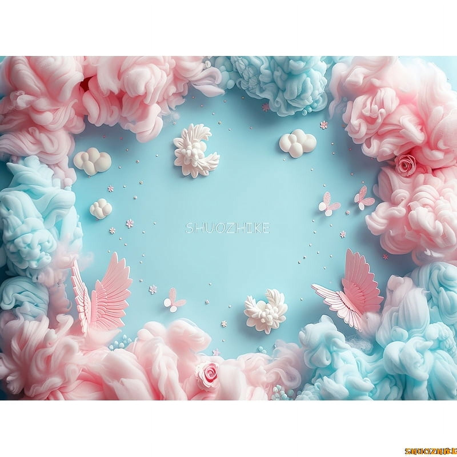 Dreamy Pink Floral Frame Birthday Photography Backdrops Props Baby ...