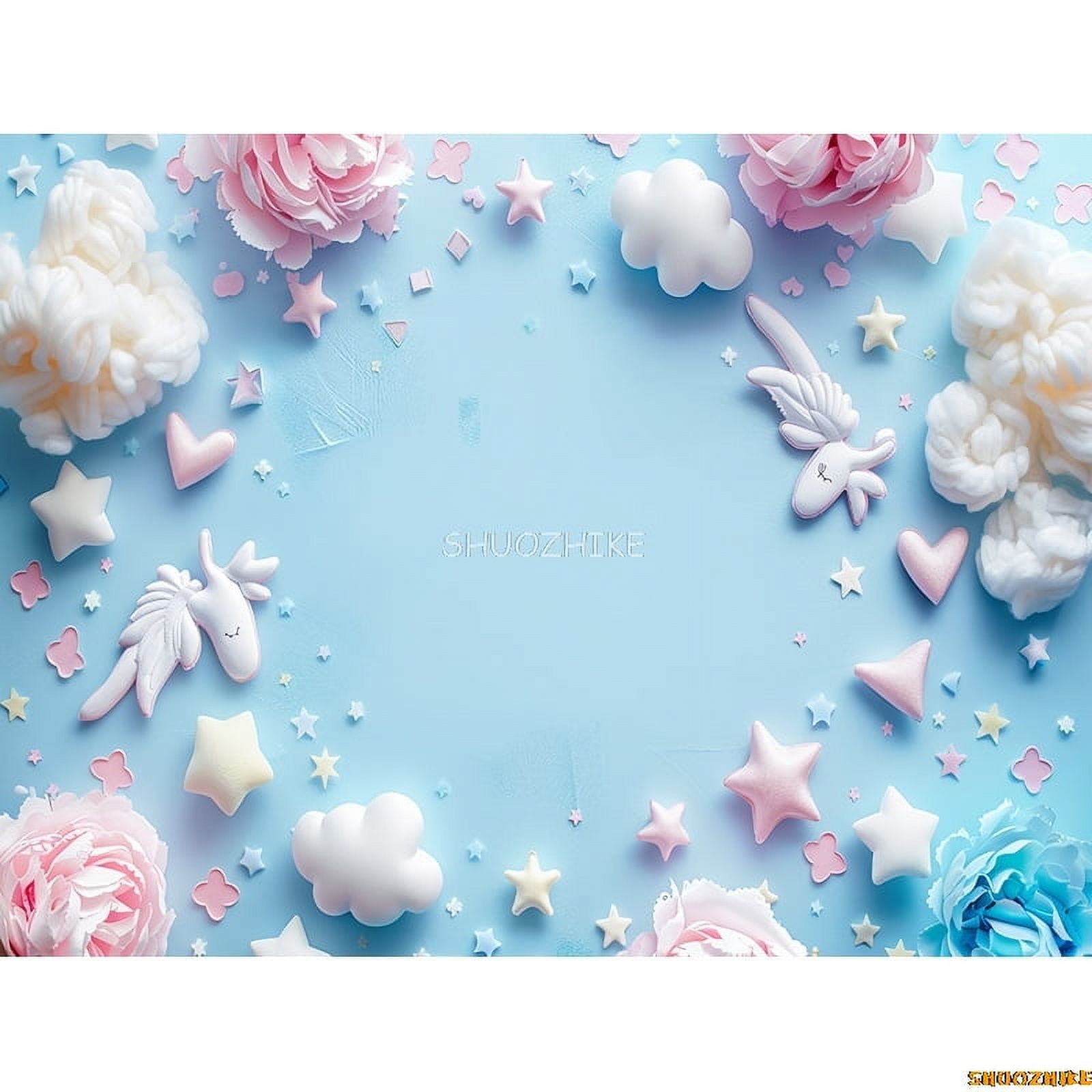 Dreamy Pink Floral Frame Birthday Photography Backdrops Props Baby ...