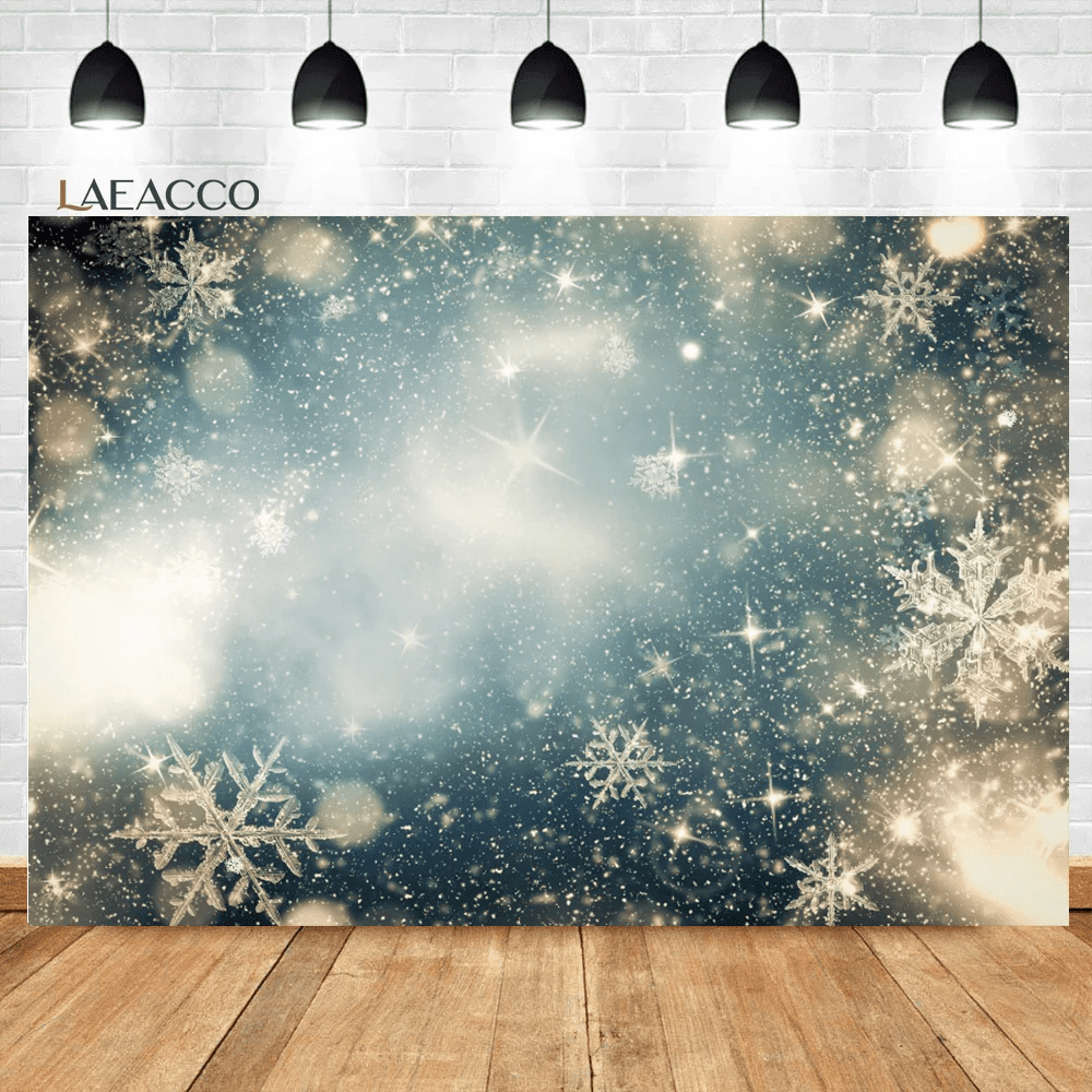 Dreamy Polka Dots Light Bokeh Snowflake Christmas Photocall Background ...