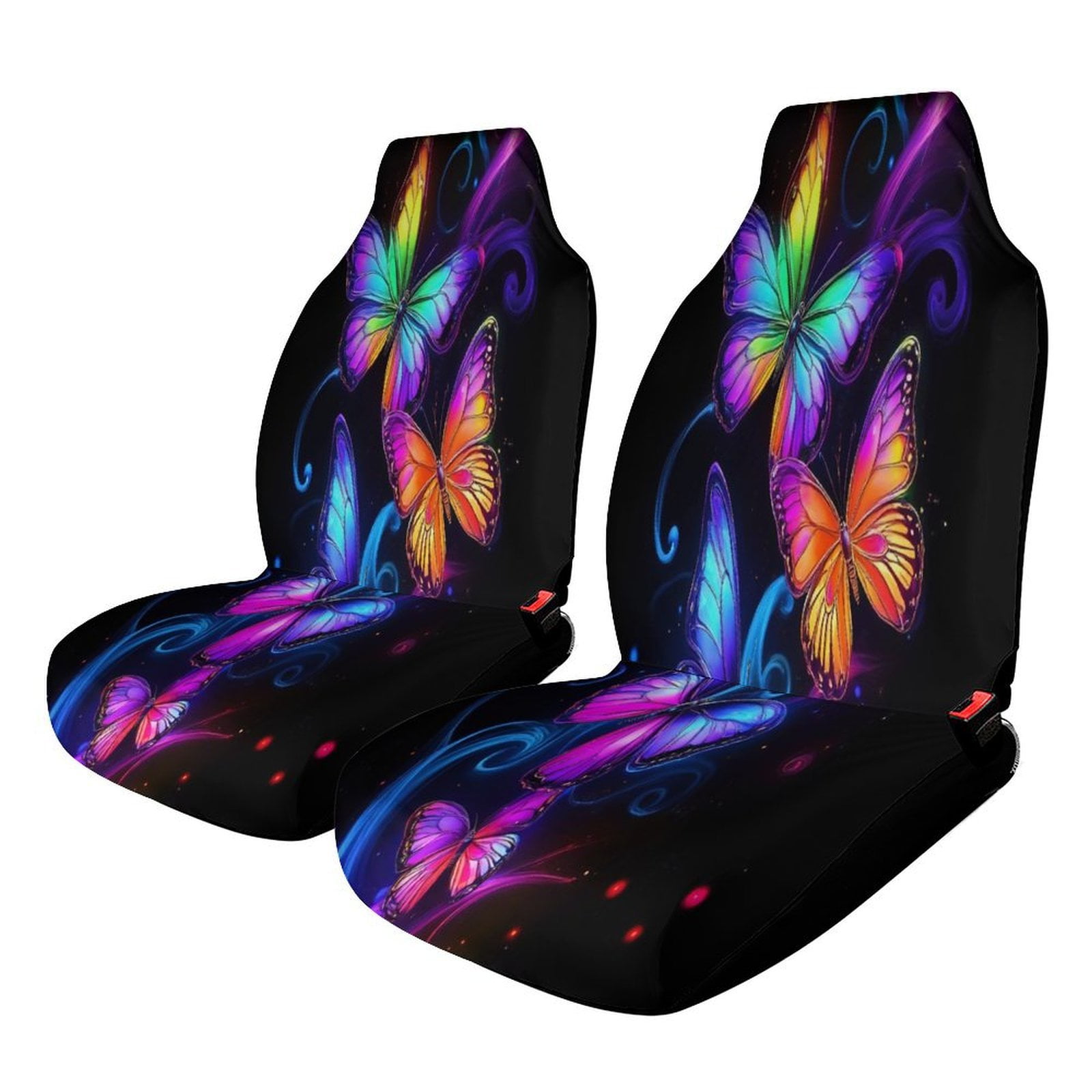 Dreamy Purple Butterfly Pattern (31)-2 Set of 2Pcs Car Seat Covers Easy ...