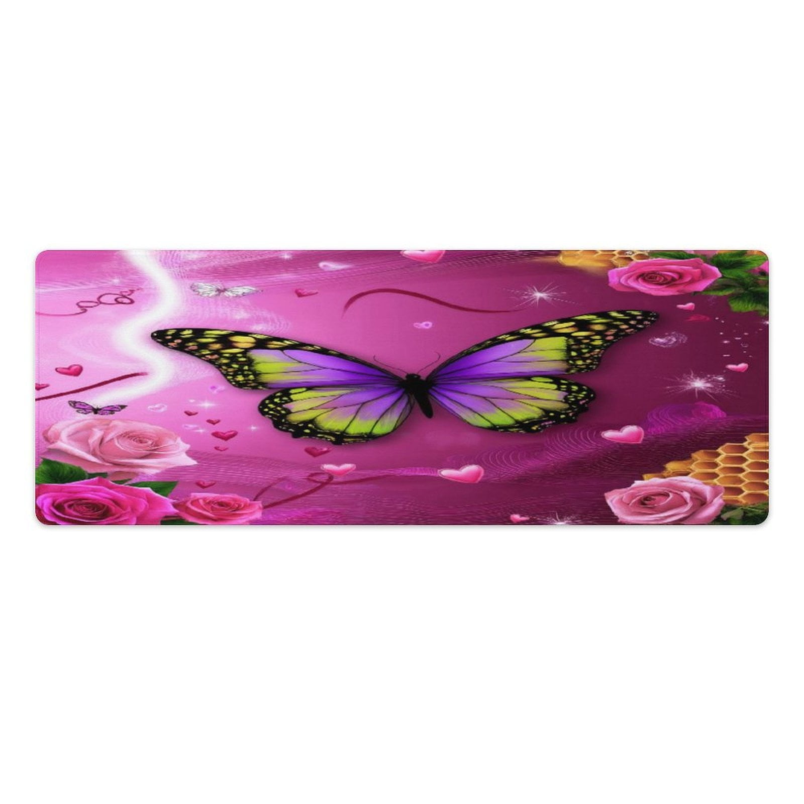 Dreamy Purple Butterfly Pattern (41)-2 Kitchen Rugs Pvc Mats Set of 2 ...