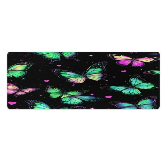 Dreamy Purple Butterfly Pattern (42)-2 Kitchen Rugs Pvc Mats Set of 2 ...