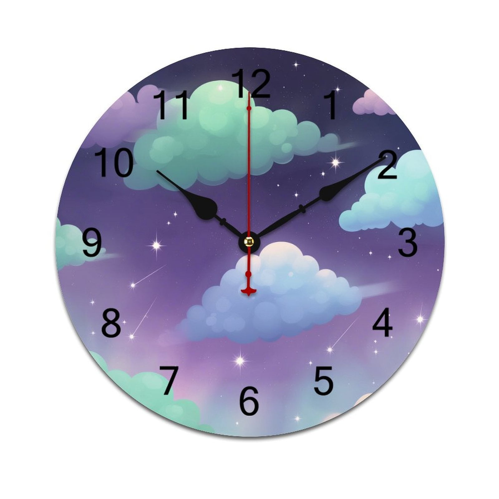 Dreamy Purple Butterfly Pattern Word Saying Big Wall Clock Home Decor ...