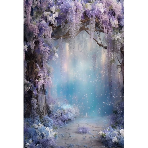 Dreamy Purple Violet Floral Adult Birthday Wedding Maternity Portrait r ...