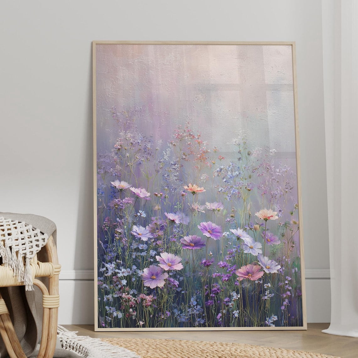 Dreamy Purple Wildflower Meadow Lavender Gray Dusty Rose Landscape ...