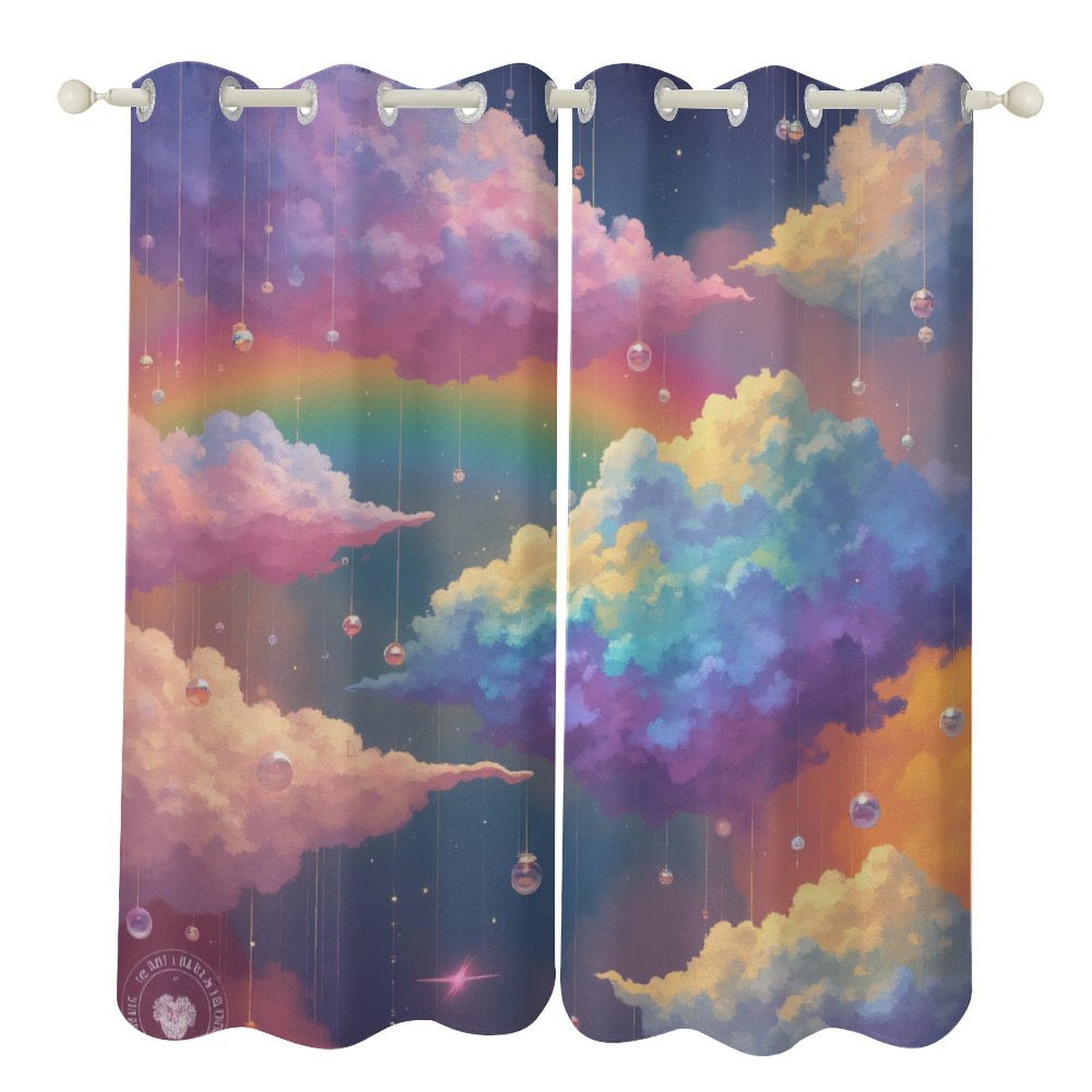 Dreamy Rainbow Clouds Blackout Window Curtains for Bedroom Living Room ...