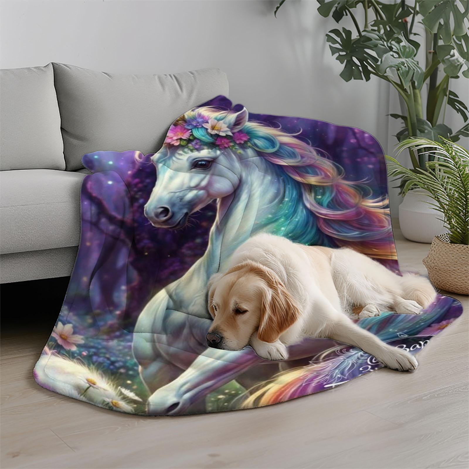 Dreamy Rainbow Unicorn Journey Flannel - Extra Large Comfortable Couch ...