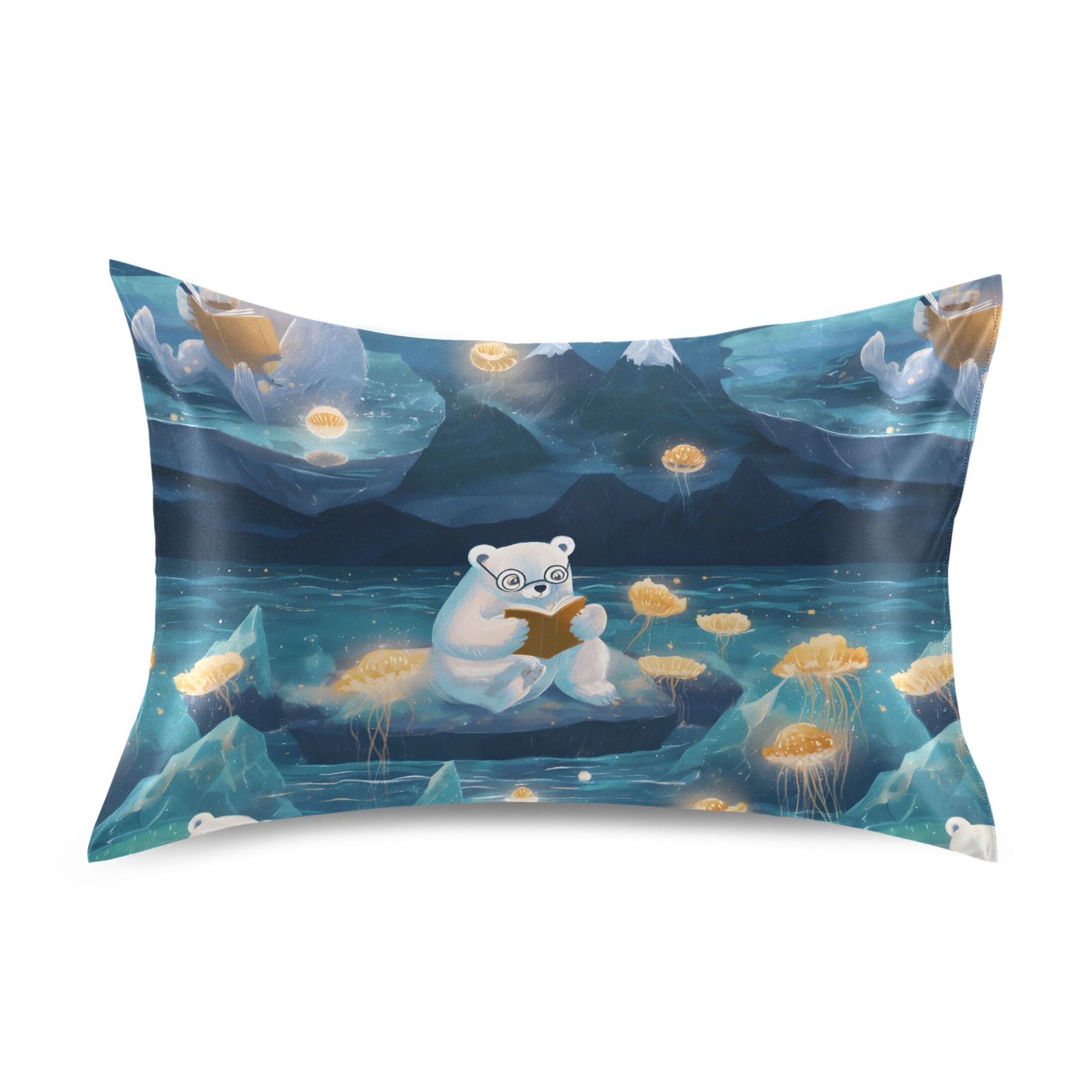 Dreamy Reading Lambs Pillowcase Standard Size Luxury Silky Soft Wrinkle ...