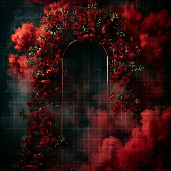 Dreamy Red Flower Arch Adult Birthday Wedding Maternity Art Portrait r ...