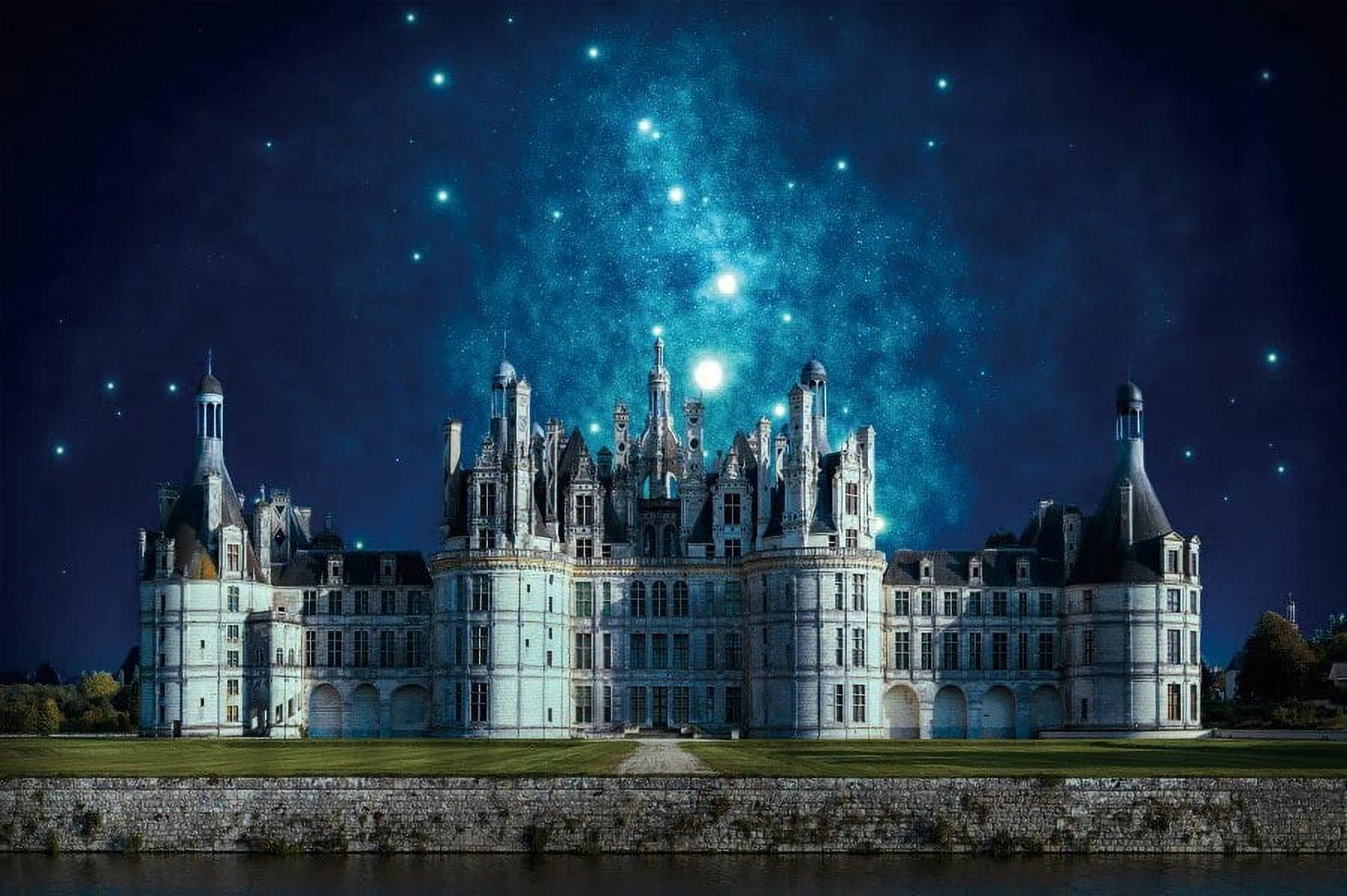 Dreamy Royal Castle Backdrop Fairytale Night View Nebula Kids Girls ...