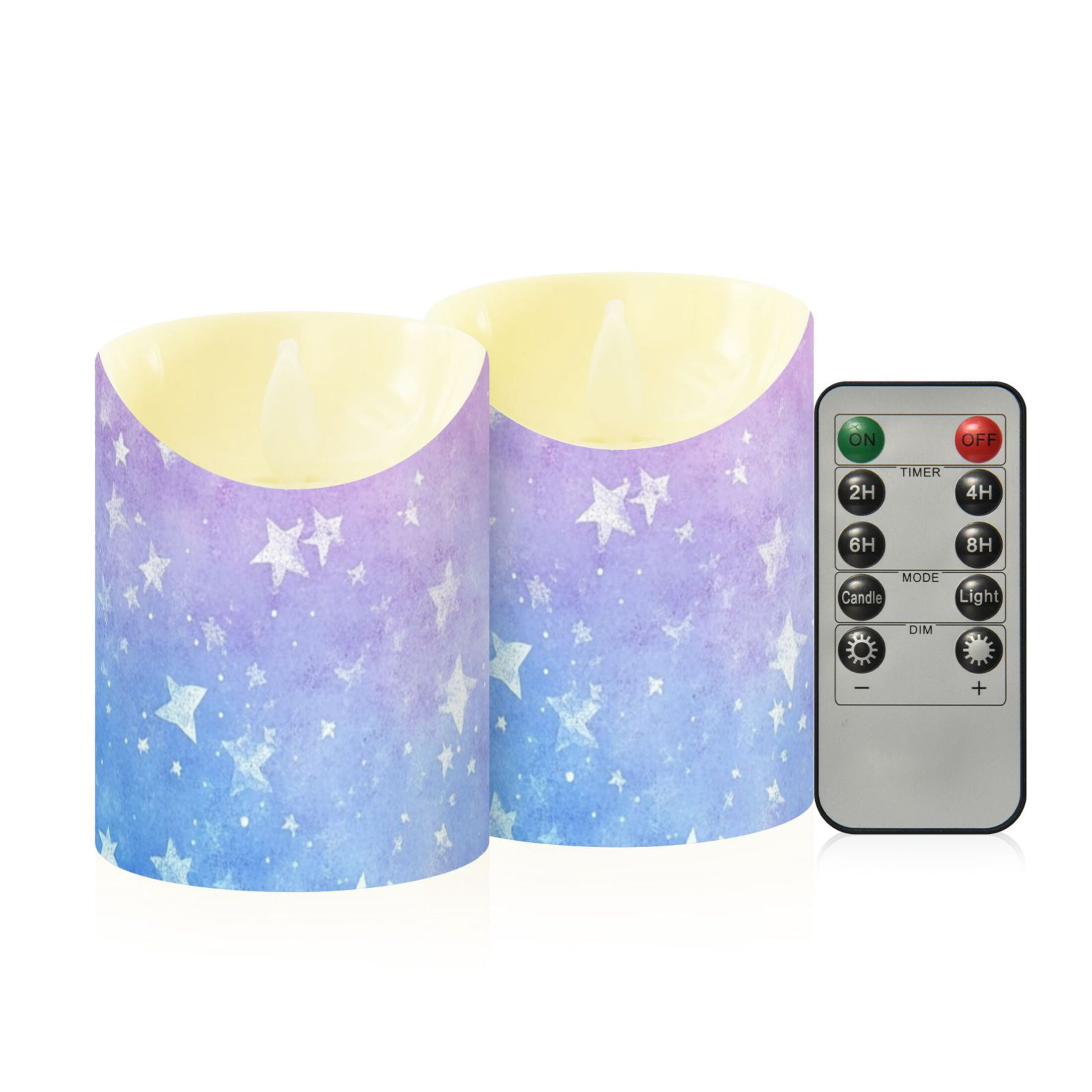 Dreamy Sky with Many Stars Flickering Flameless Candles with Remote ...