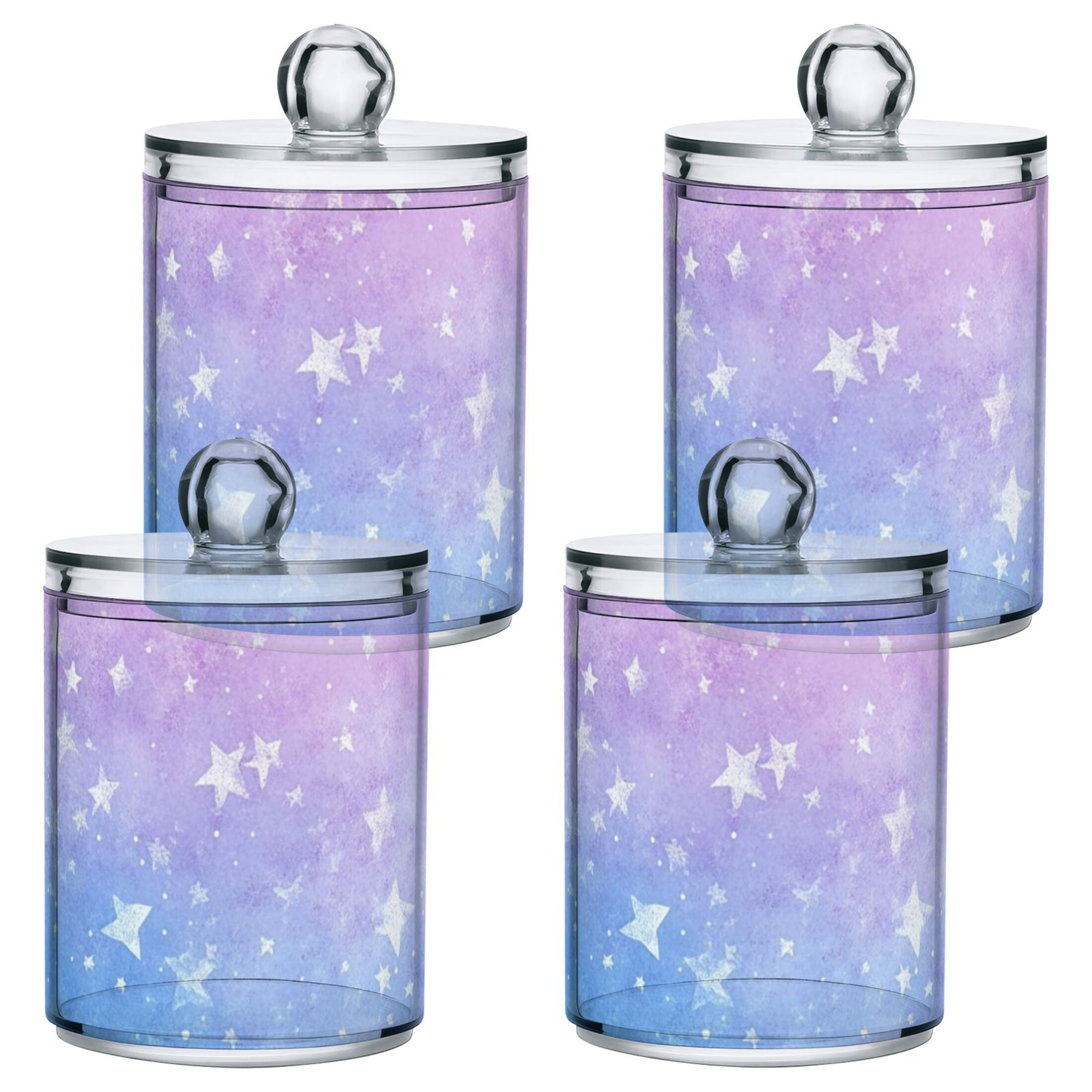 Dreamy Sky with Many Stars Translucent Plastic Cans Storage Canisters ...