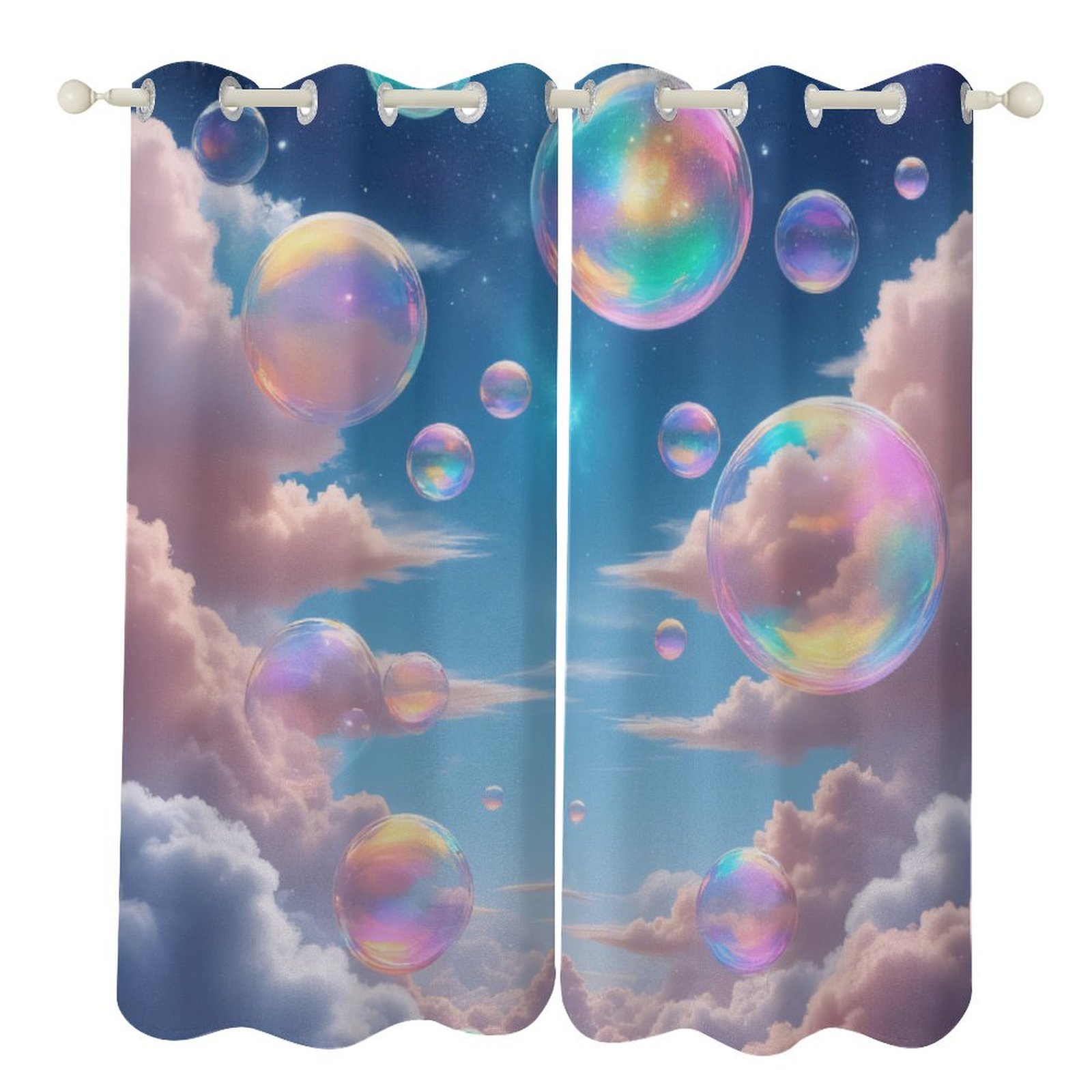 Dreamy Sky with Soap Bubbles 2 Panels Curtains for Bedroom Living Room ...