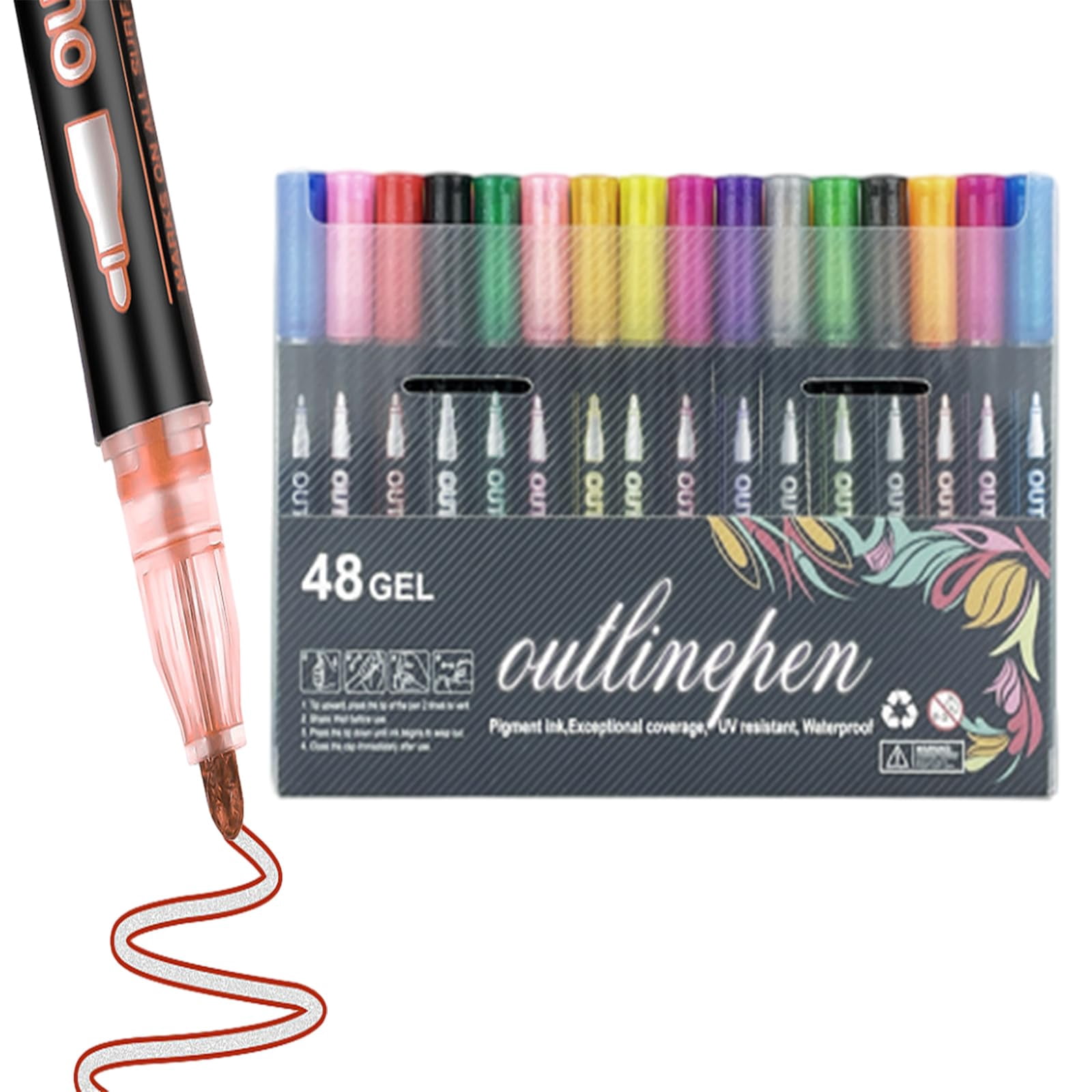 Dreamy Sparkle Dual-Line Contour Pen, Double Line Super Squiggles ...