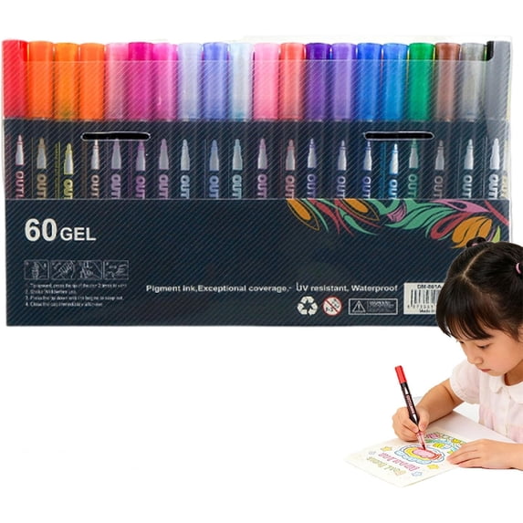 Dreamy Sparkle Dual-Line Contour Pen Set, Double Line Outline Markers ...