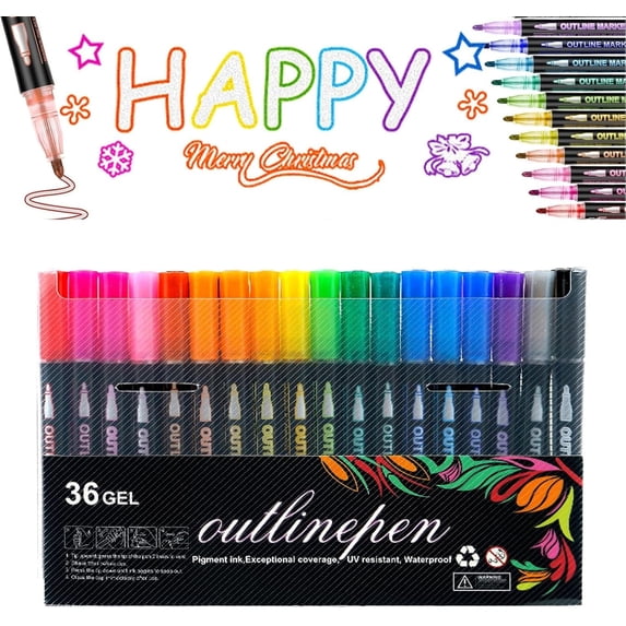 Dreamy Sparkle Dual-Line Contour Pen Set, Dreamy Sparkle Dual Pen, 8/12 ...