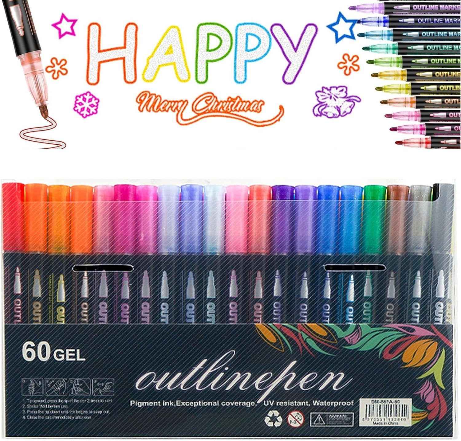 Dreamy Sparkle Dual-Line Contour Pen Set, Dreamy Sparkle Dual Pen, 8/12 ...