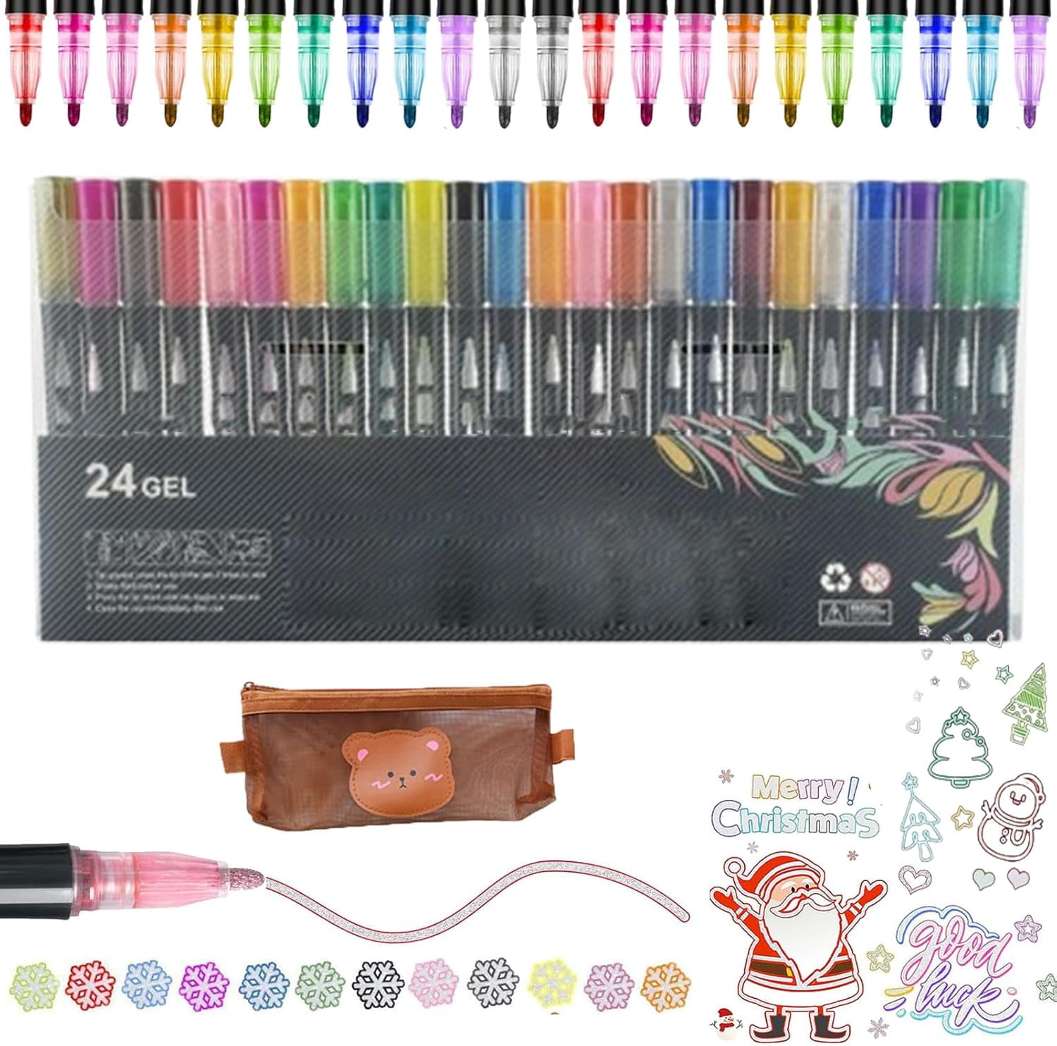 Dreamy Sparkle Dual Pen, Double Line Super Squiggles Metallic Glitter ...
