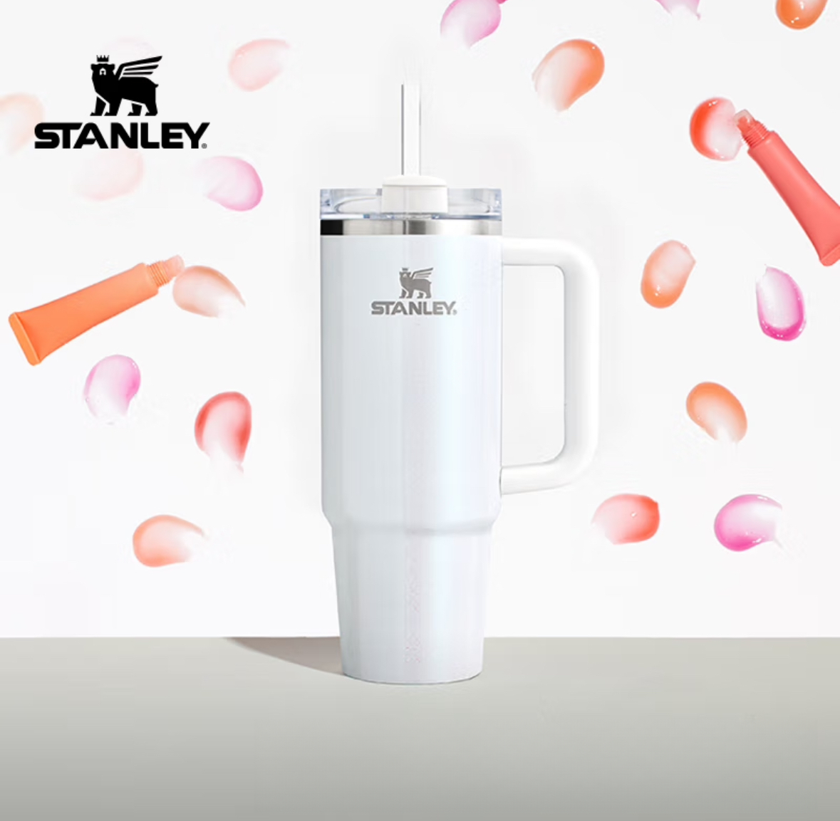 Dreamy Star River White, 40 oz handle stainless steel straw insulated ...