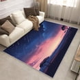 Dreamy Starry Night Area Rug, Meteor Landscape Pattern Carpet, Washable ...