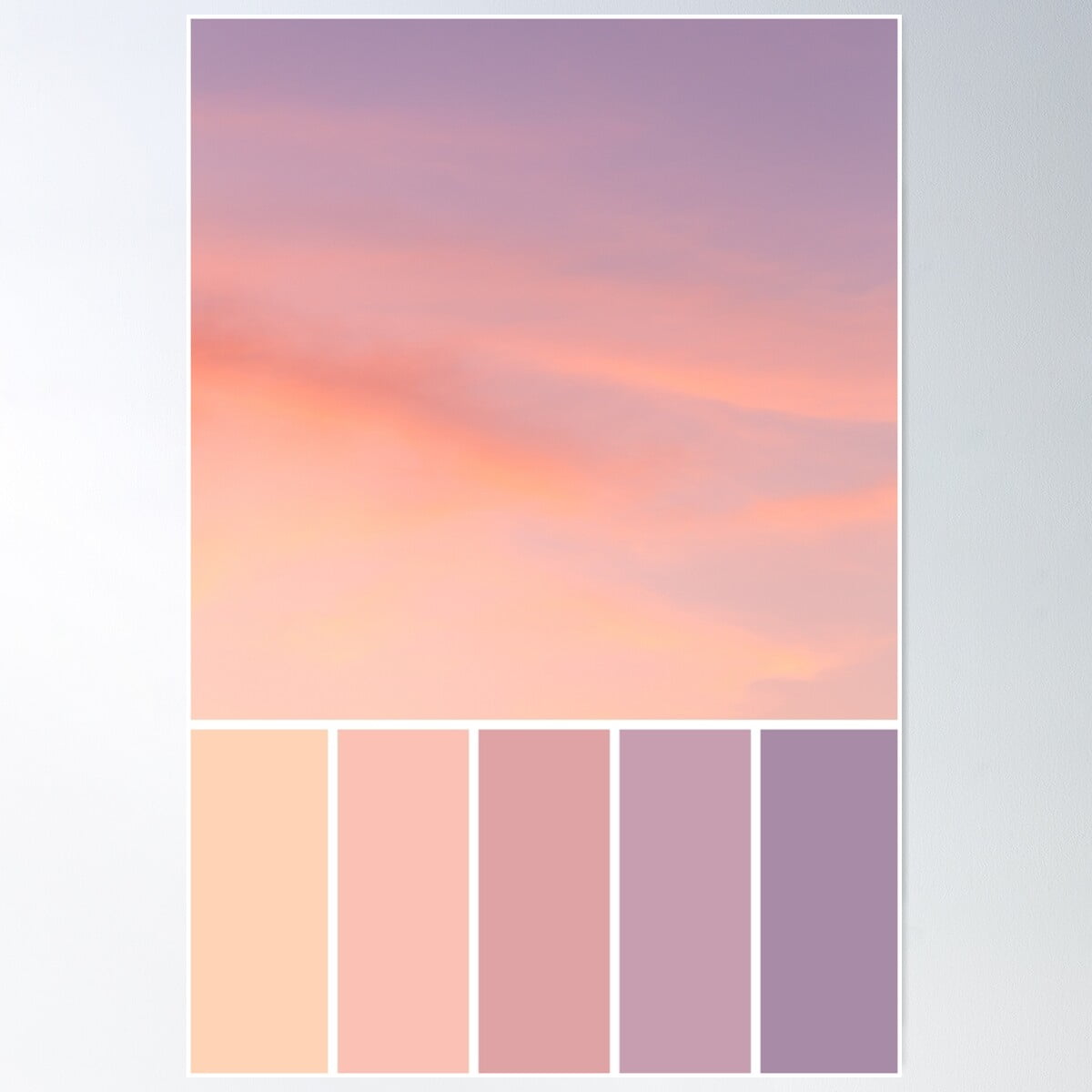 Dreamy Sunset Skies Colour Palette Poster Wall Art Modern Wall Decor ...
