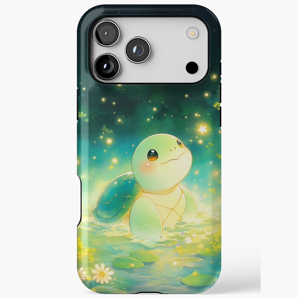Dreamy Turtle in Starry Pond Cute Cartoon Illustration Phone Case for ...