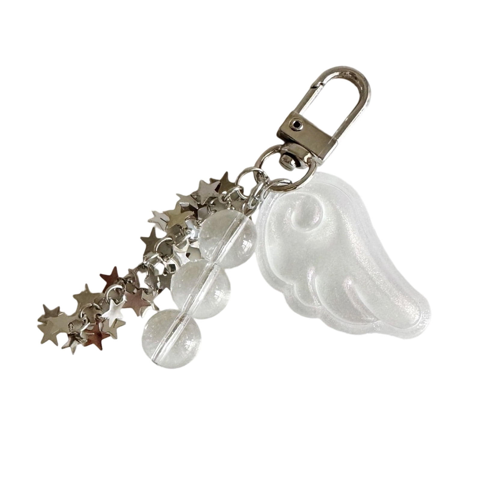 Dreamy Winged Star Beaded Pendant Lightweight Keychain Gift Alloy Resin ...