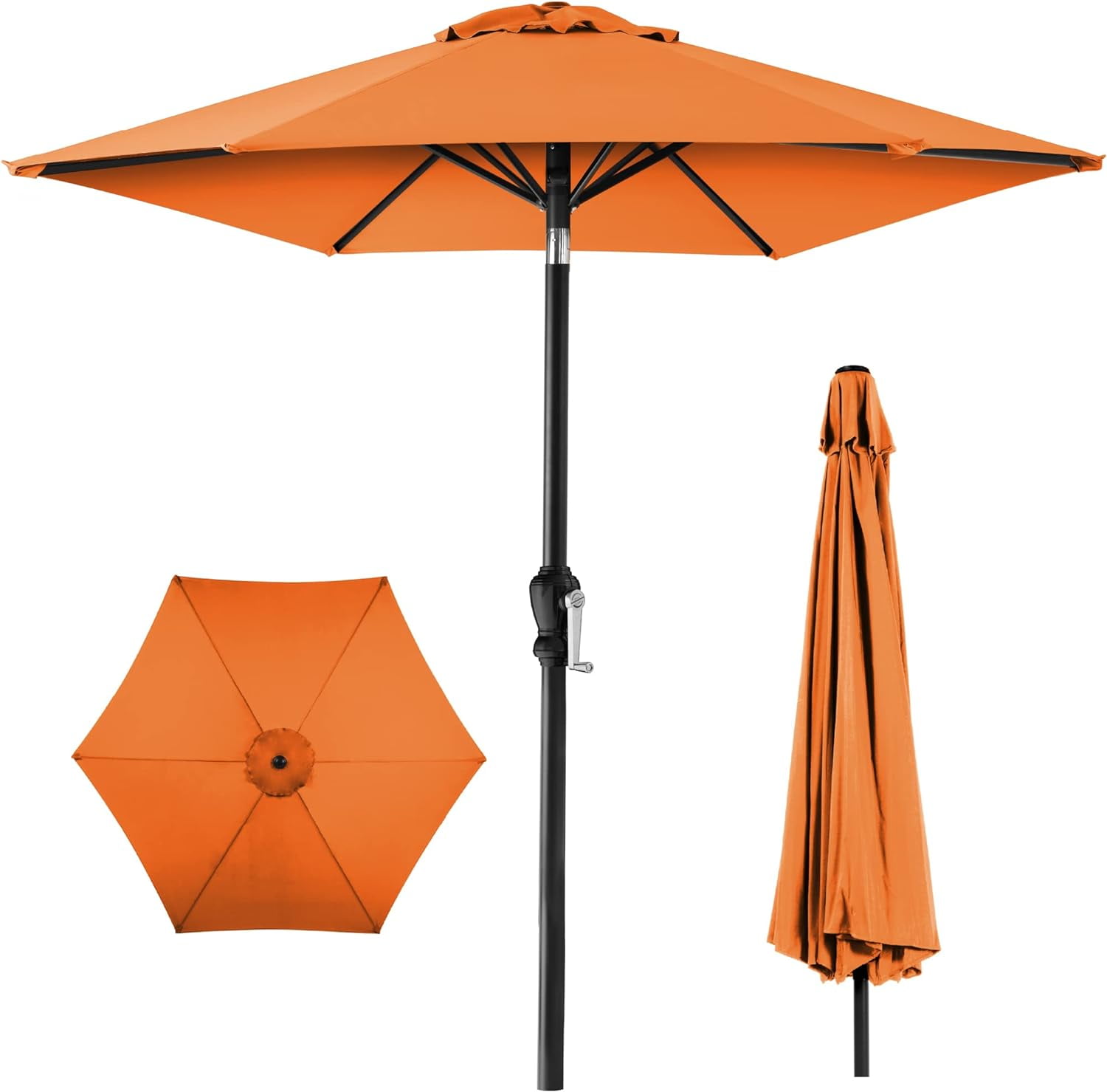 DreamyHM 10ft Outdoor Steel Polyester Market Patio Umbrella w/Crank ...