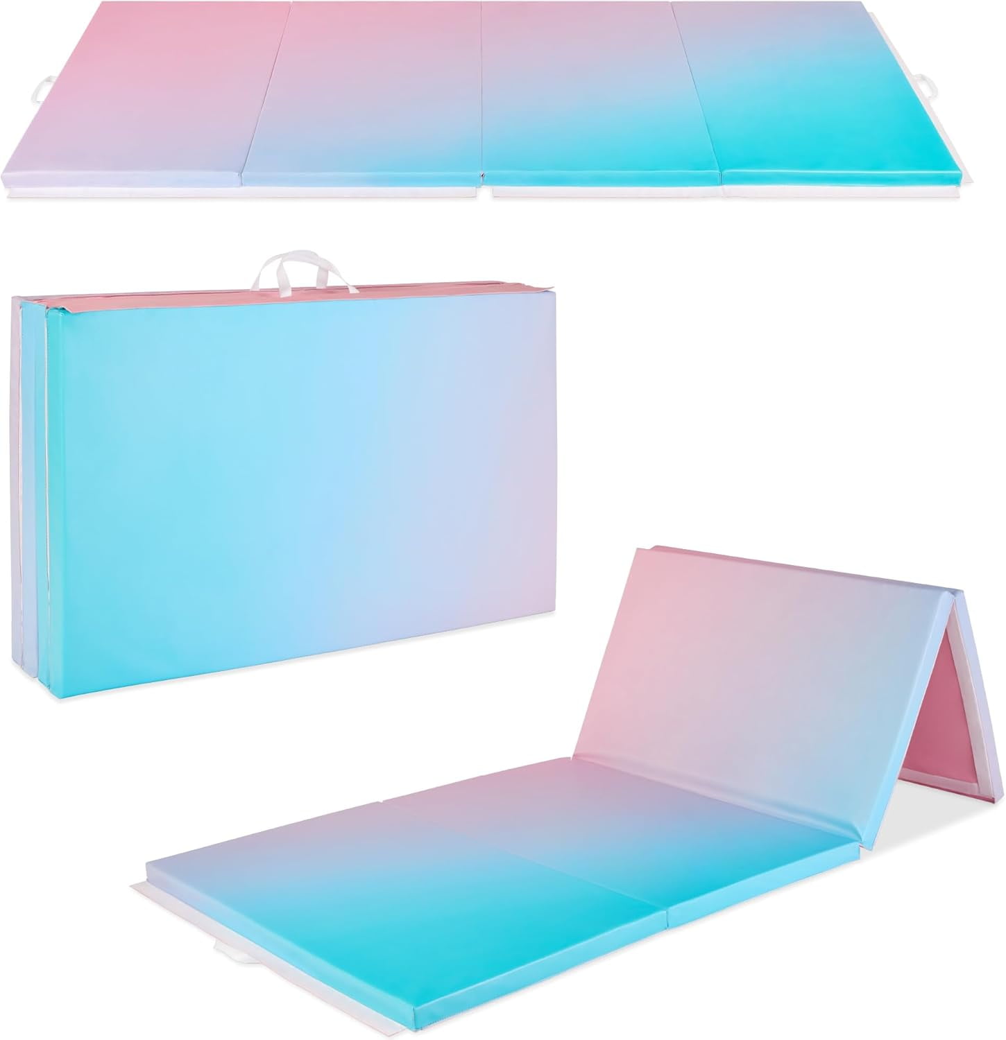 DreamyHM 10ftx4ftx2in Folding Gym Mat 4-Panel Exercise Gymnastics ...