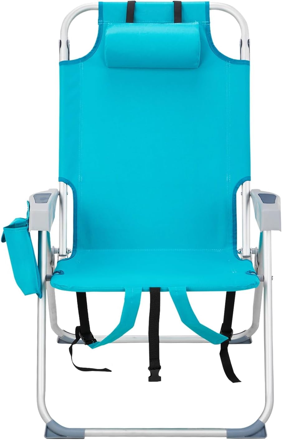 DreamyHM Folding Patio Chair with Headrest & Storage Pouch, Lightweight ...