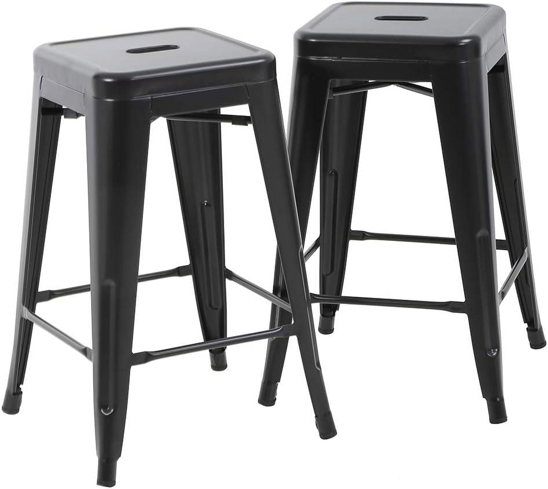 DreamyHM Metal Bar Stools Counter Height Barstool Stackable Barstools ...