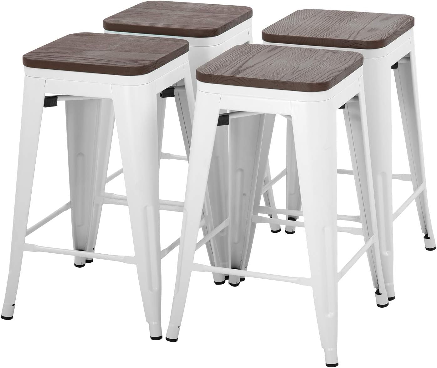 DreamyHM Metal Bar Stools Counter Height Barstool Stackable Barstools ...