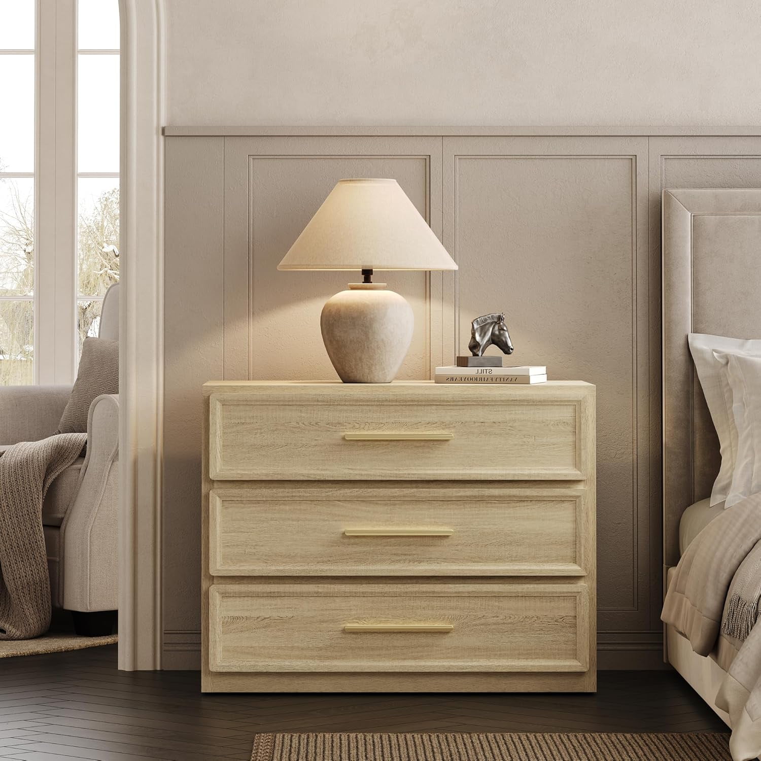 DreamyHM Night Stand Oversized Extra Large Nightstand Tall Bedside Side ...