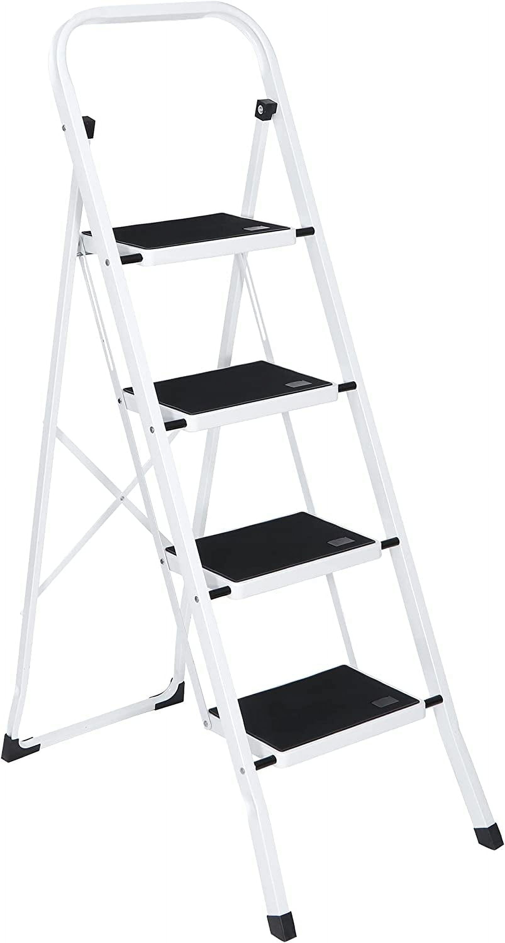 DreamyTrendy 2 Step Ladder Folding Step Stool with Wide Anti-Slip Pedal ...