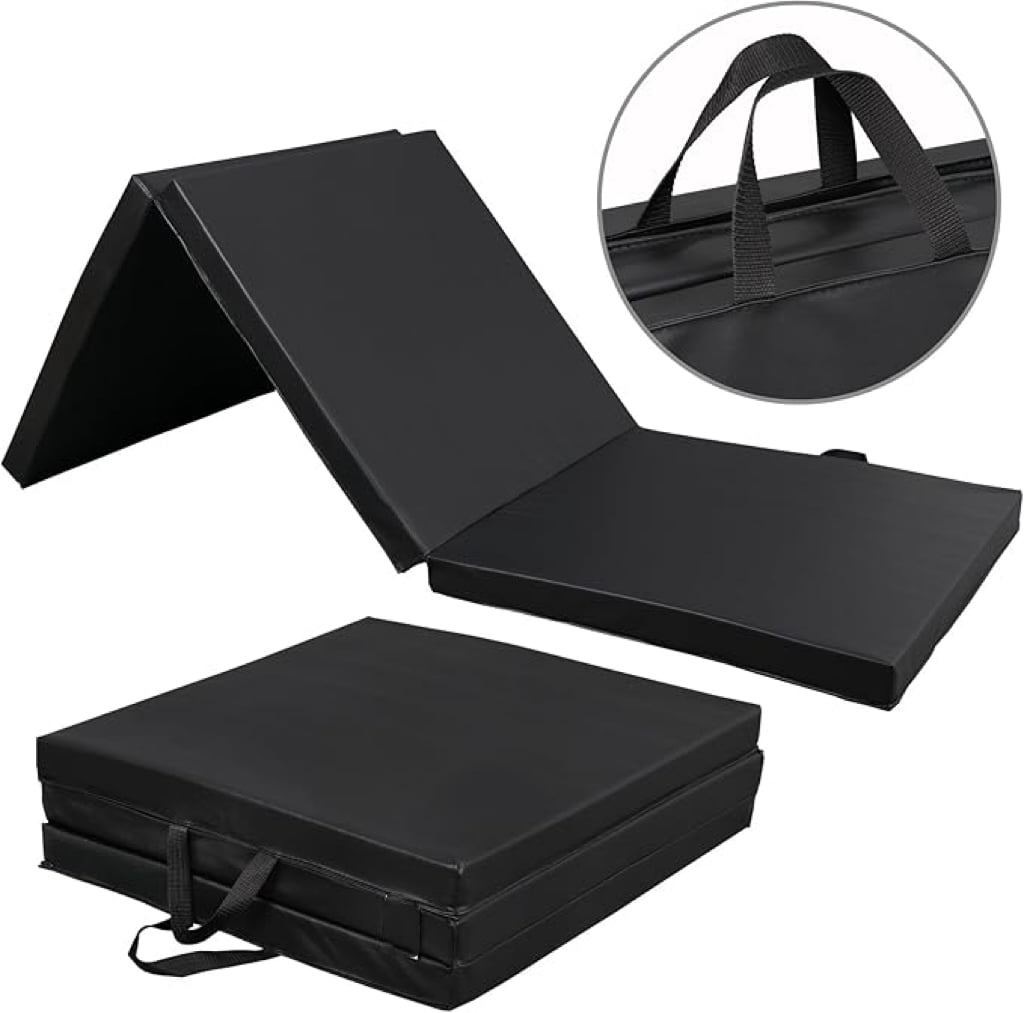 DreamyTrendy 2’’ Thick Tri-fold Folding Gym Exercise Mat Extra Thick ...