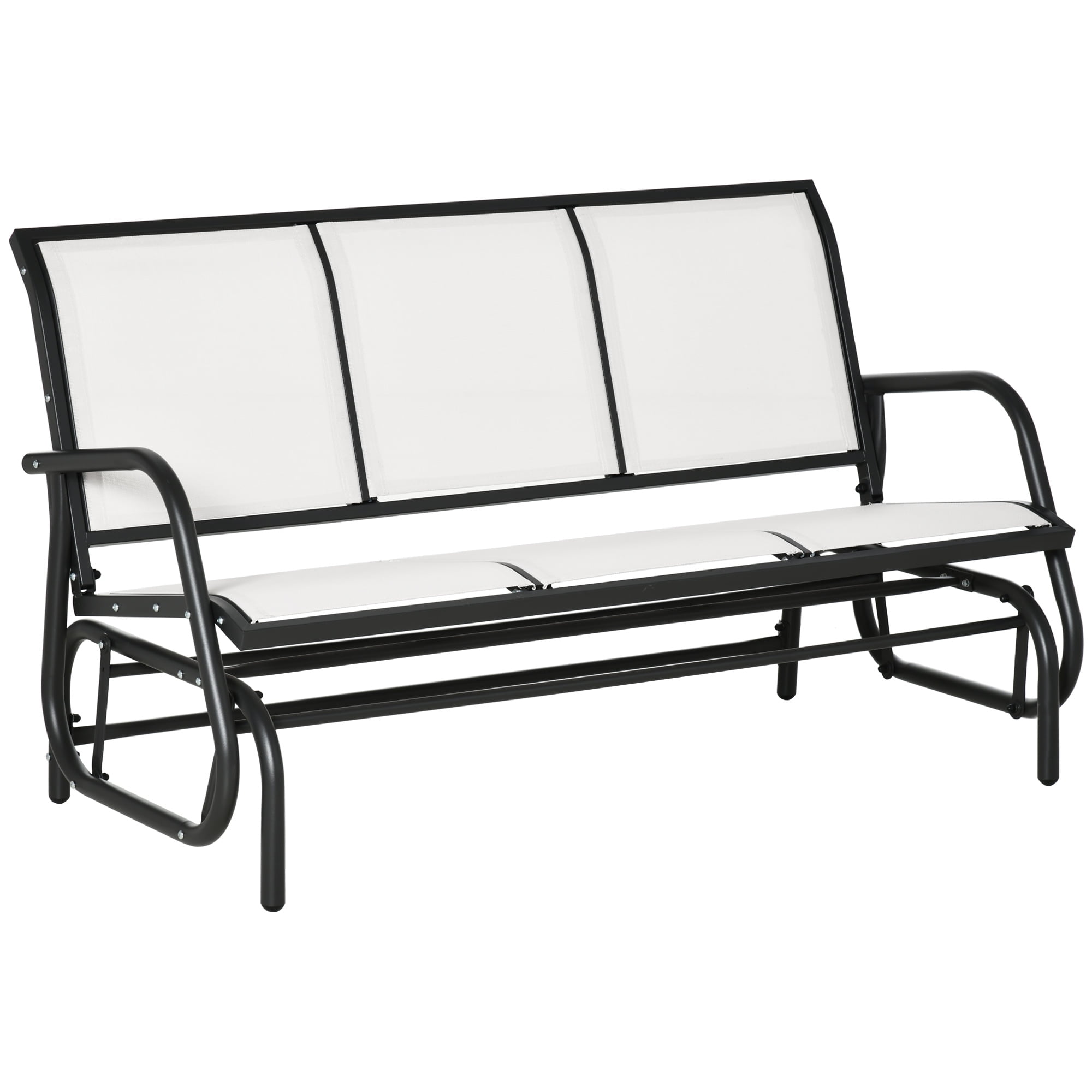 DreamyTrendy 3-Person Patio Glider Bench, Outdoor Porch Glider Swing ...