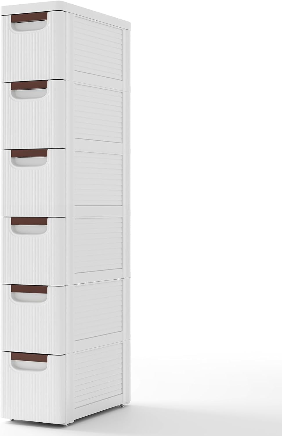 DreamyTrendy 4 Drawers Storage Cart, Narrow Plastic Dresser, Rolling ...